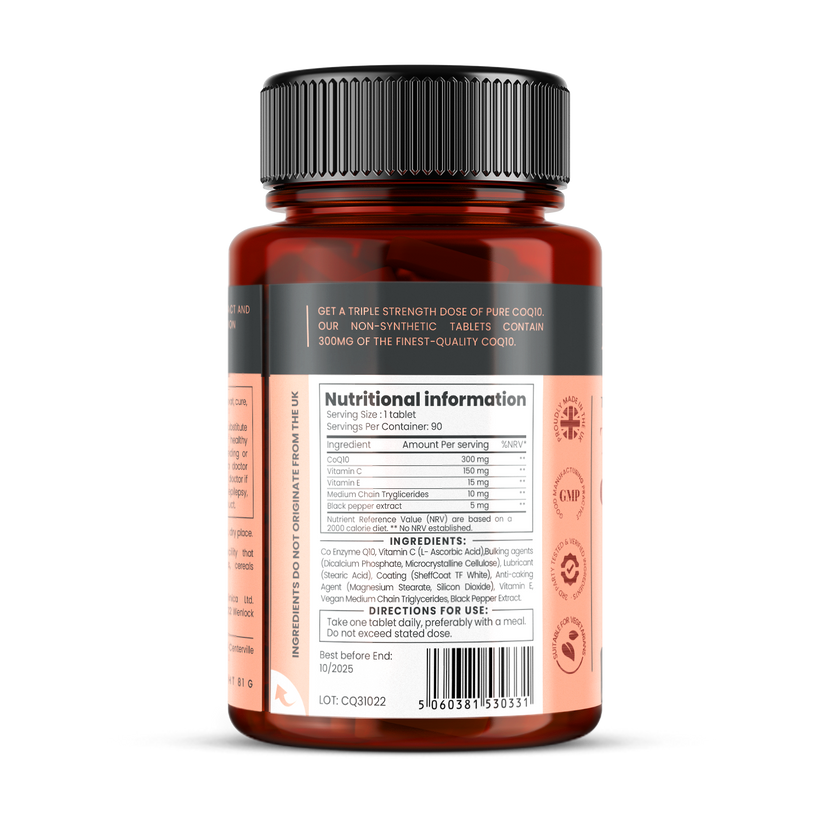 Co Q10 - 300mg x 90 tablets. Triple strength, naturally fermented, and ...