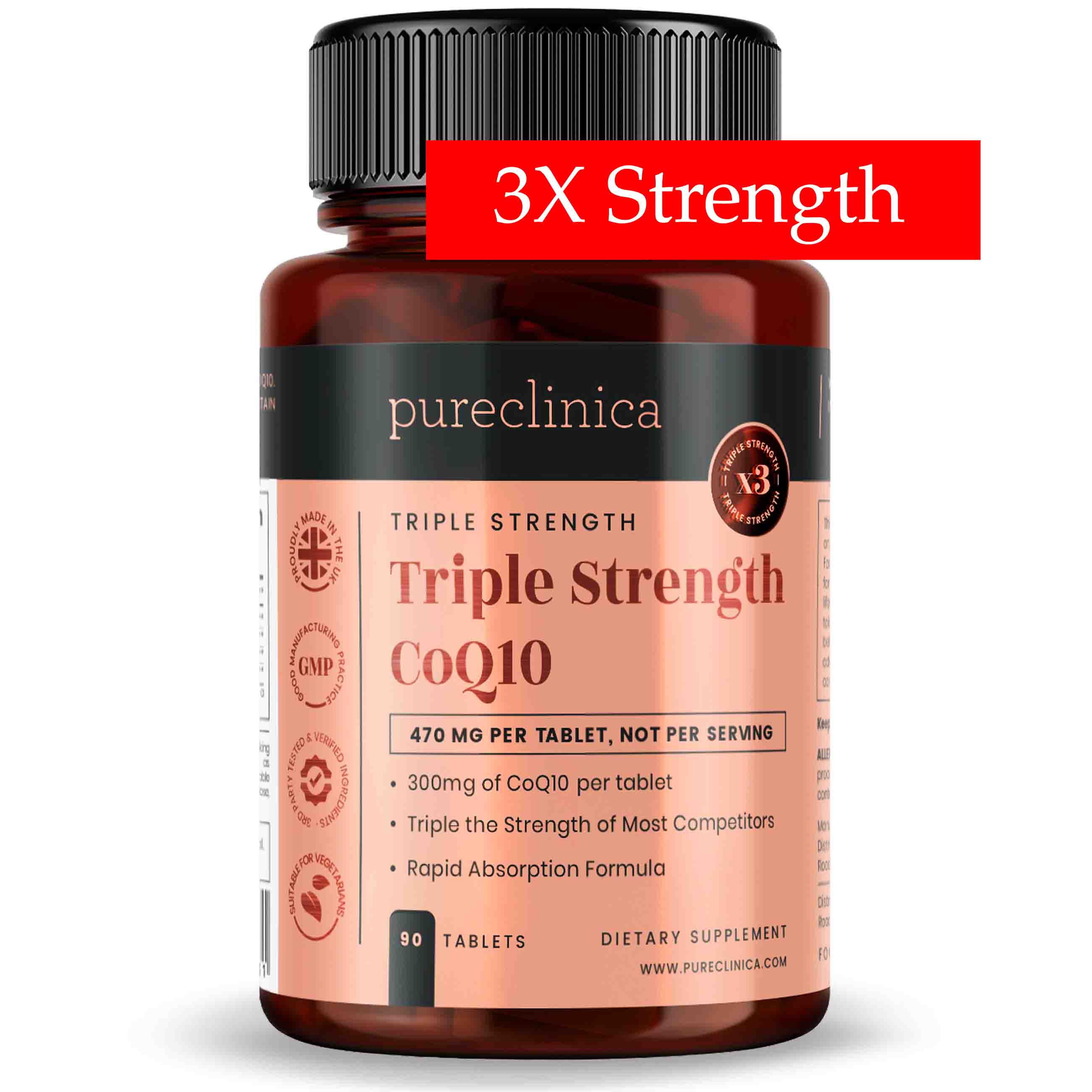 Triple Strength Co Q10 - 300mg x 90 tablets. Naturally fermented for ...