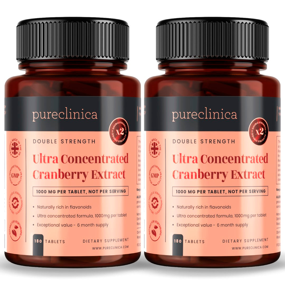 Double Strength Cranberry Extract 10,000mg x 180 Tablets - pureclinica.com