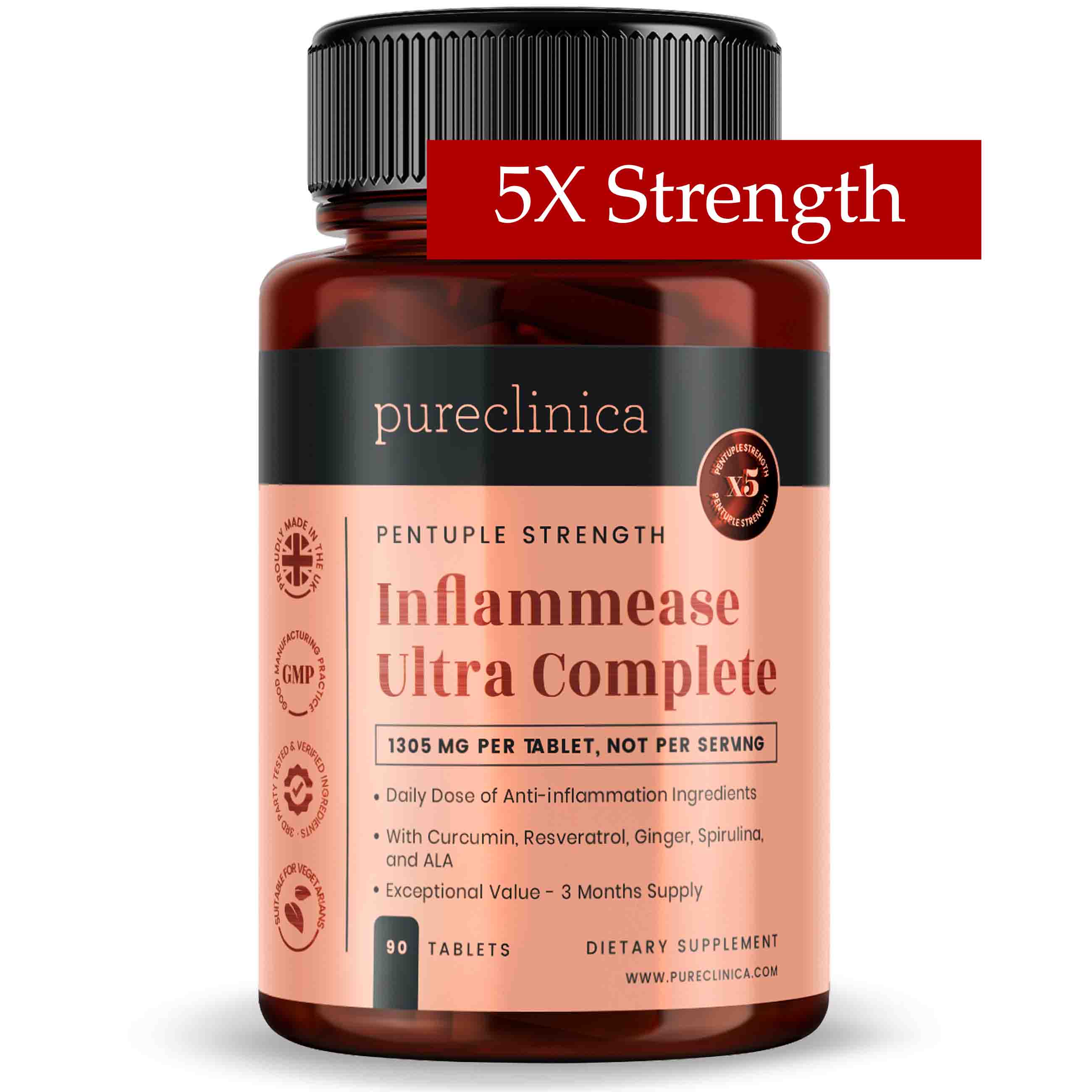 Inflammease Ultra Complete 1305mg x 90 tablets (95% Curcumin & more ...