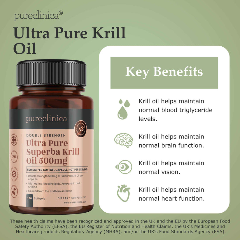 Ultra Pure Krill Oil 500mg x 120 capsules – pureclinica.com