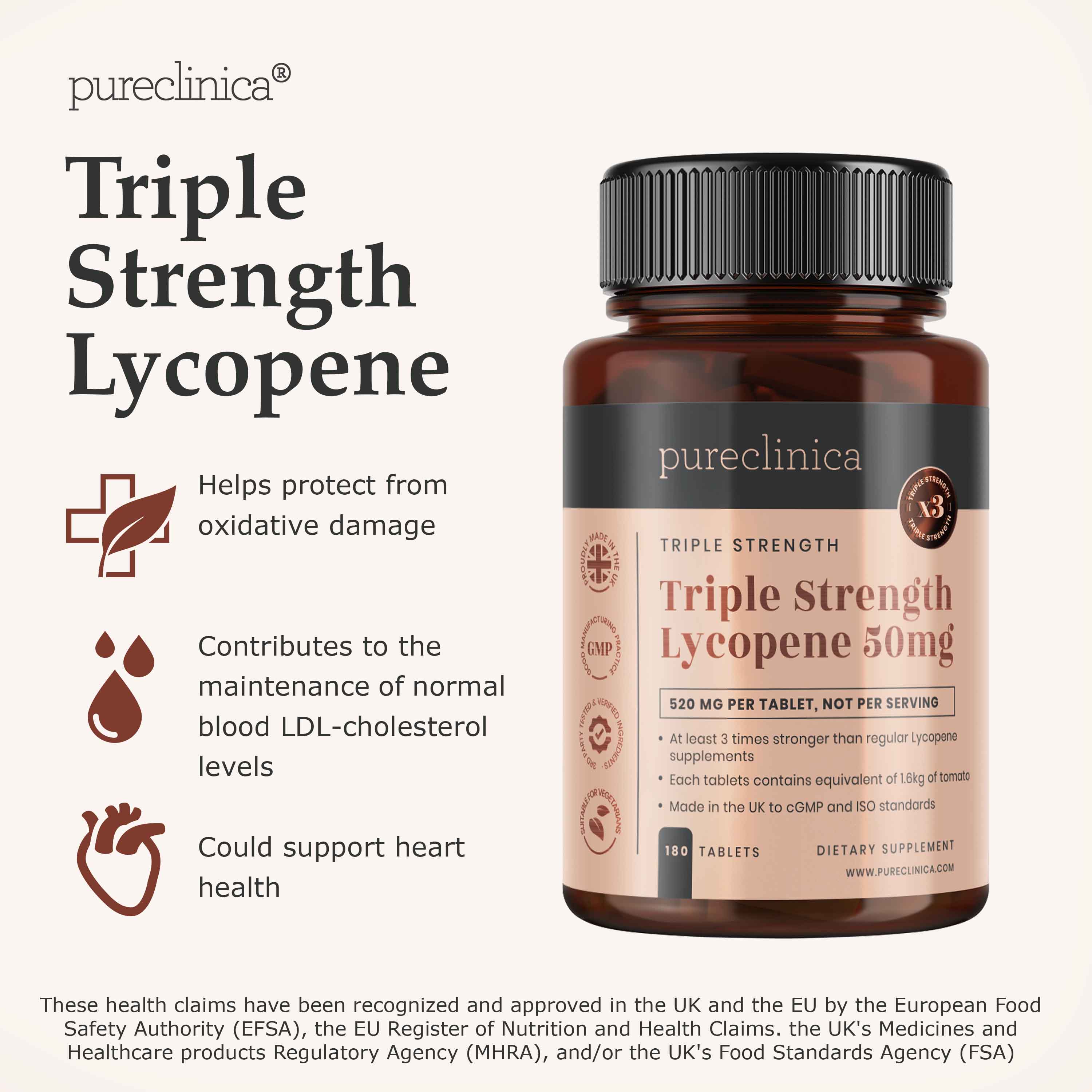 Lycopene 50mg. 180 tablets per bottle - triple strength, 35% OFF ...