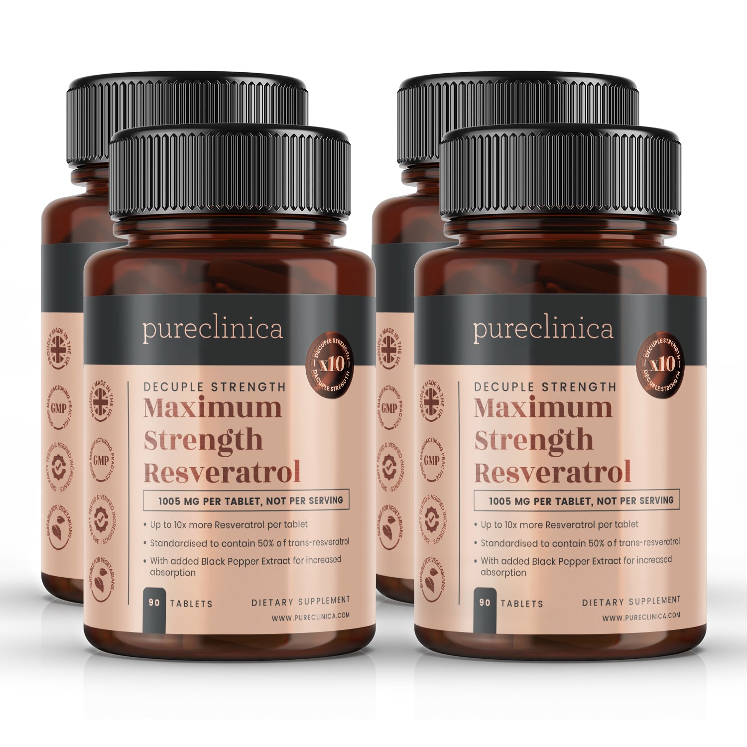 Resveratrol - 90 tablets x 1000mg (standardised to contain 500mg of ...