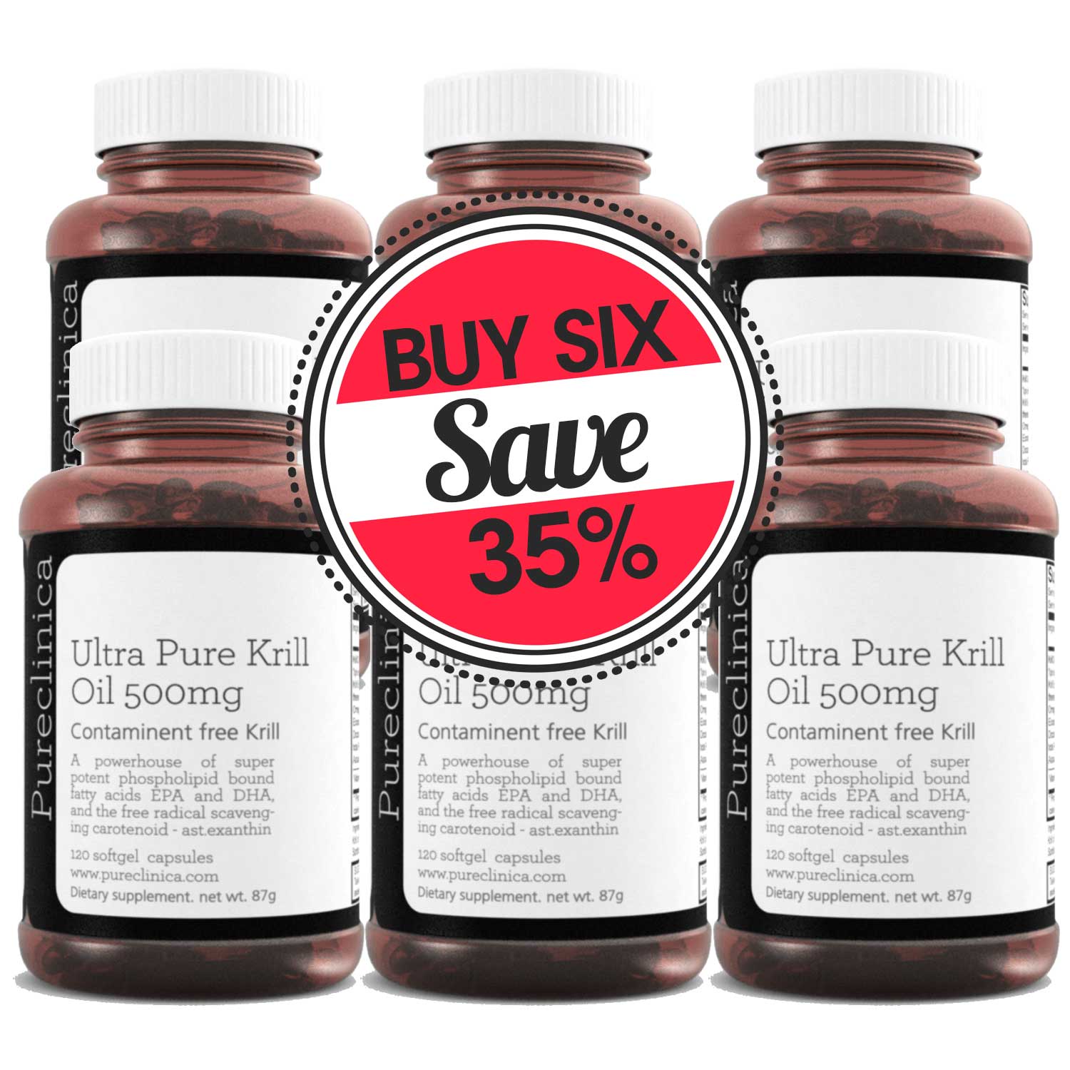 Ultra Pure Krill Oil 500mg x 120 capsules - pureclinica.com